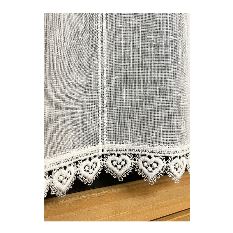 Rideau brise bise Céleste - Petits cœurs en macramé - RideauxVoilages