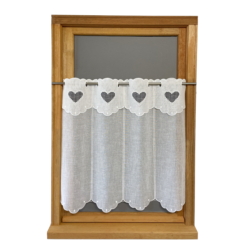 Rideau brise bise Amelia - brise bise coeur montagne - RideauxVoilages